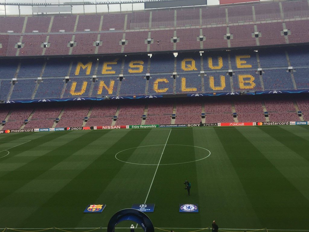 صور.. "كامب نو" جاهز لاحتضان مباراة برشلونة وتشيلسى بدورى الأبطال ...