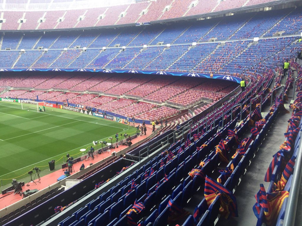 صور.. "كامب نو" جاهز لاحتضان مباراة برشلونة وتشيلسى بدورى الأبطال ...