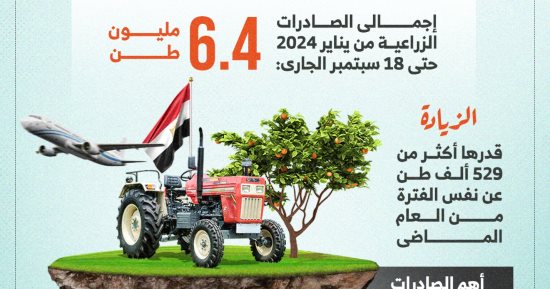 6 4 مليون طن صادرات مصر الزراعية منذ بداية العام إنفوجراف اليوم السابع